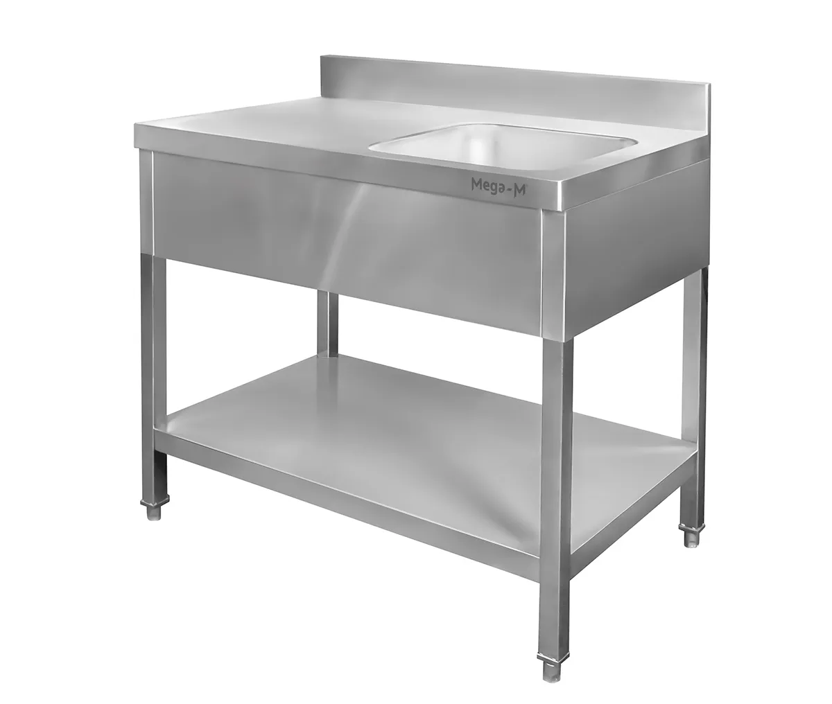 Chiuveta inox cu bazin dreapta masca si polita 100x60x85 cm pentru ...
