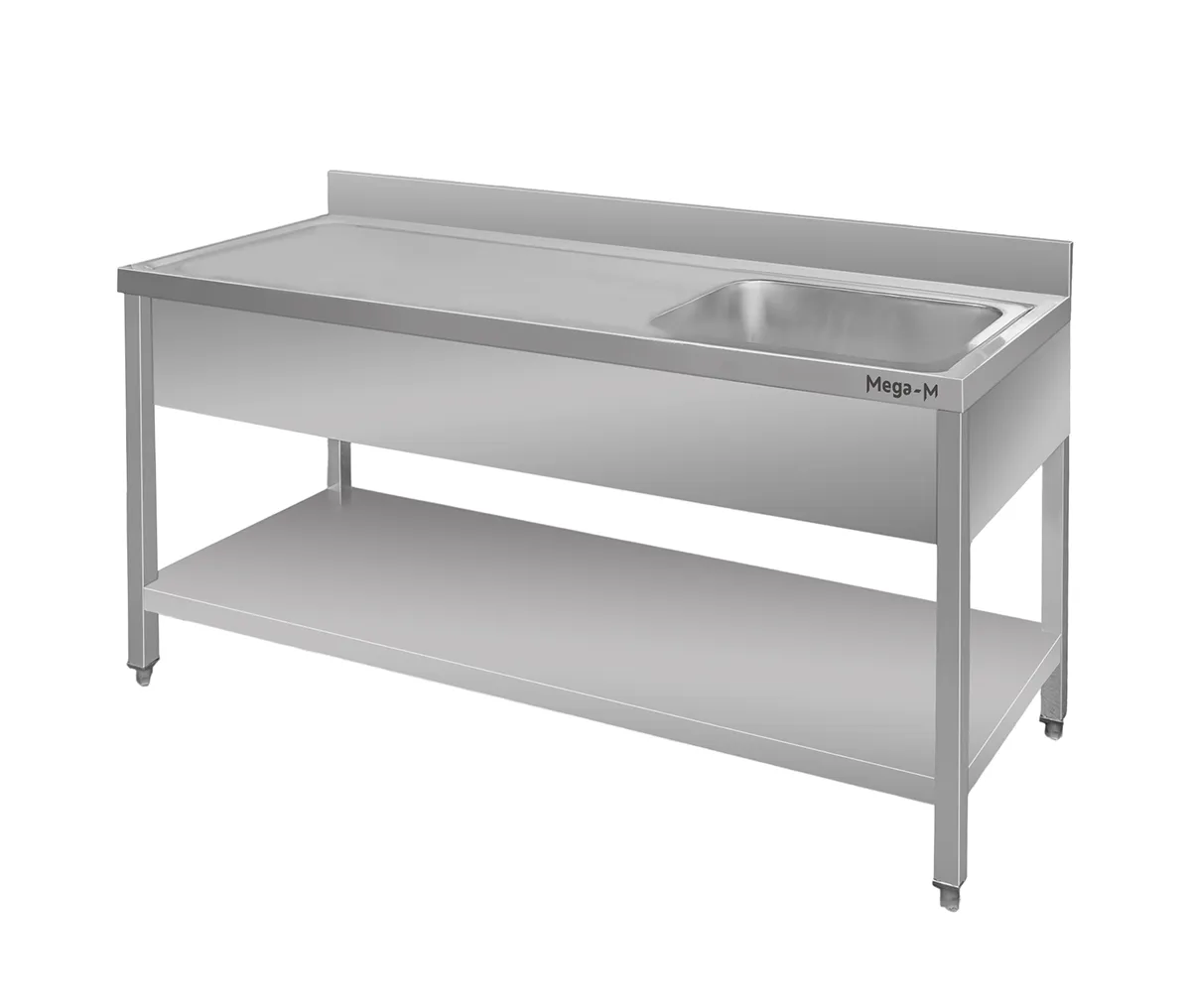 Chiuveta inox cu bazin dreapta masca si polita 160x70x85 cm pentru ...