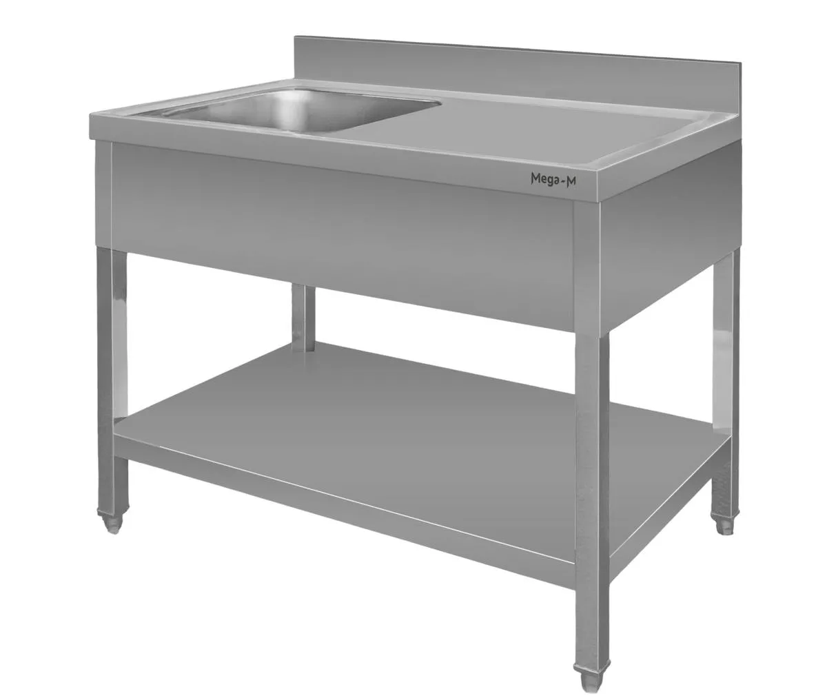 Chiuveta inox cu bazin stanga masca si polita 100x60x85 cm pentru ...