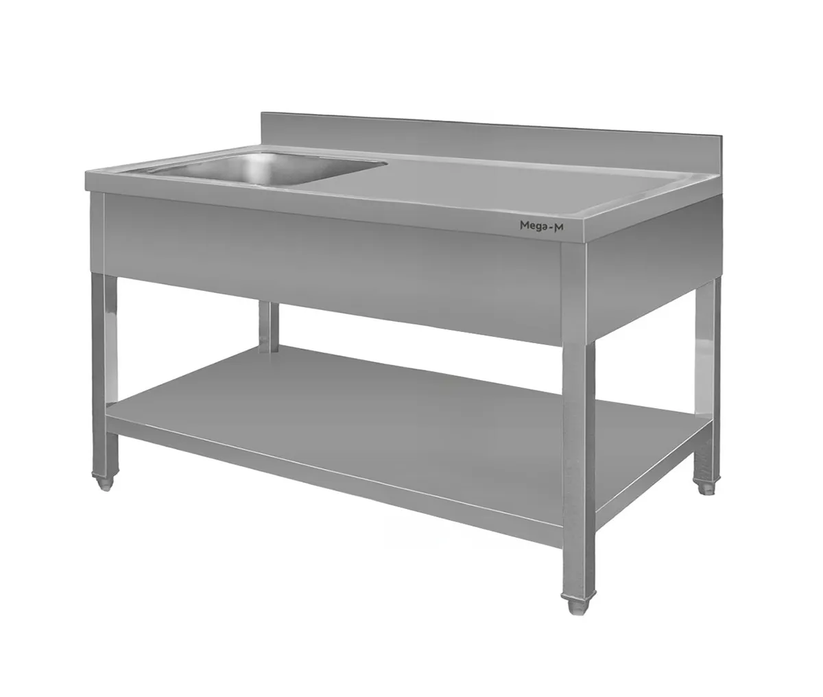 Chiuveta inox cu bazin stanga masca si polita 160x70x85 cm pentru ...