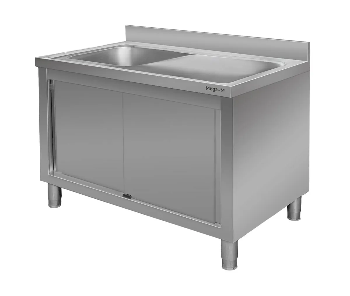 Chiuveta inox sudata cu bazin stanga si dulap 120x60x85 cm pentru ...