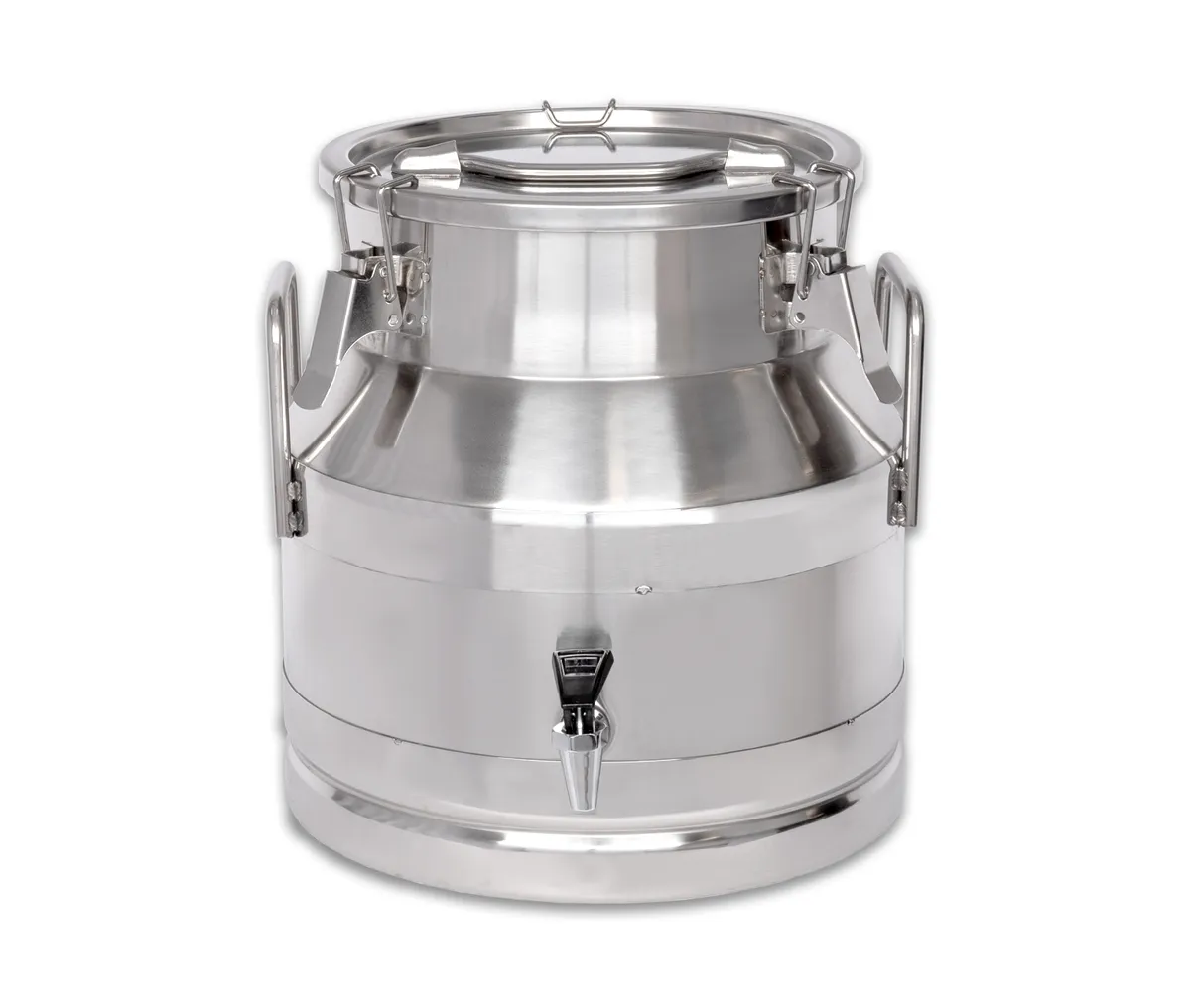 Bidon transport lapte, inox cu capac etans si robinet 20 litri